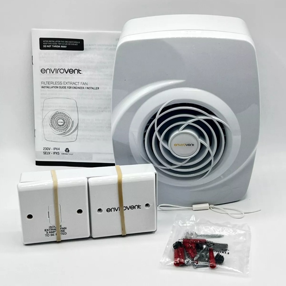 Like New ENVIROVENT FILTERLESS EXTRACT FAN EFHT2S-SELV 230V - Own4Less